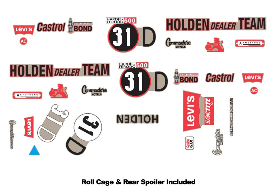 DDA 31D LC Torana Bathurst Decal Kit – Andrew's Hobbies